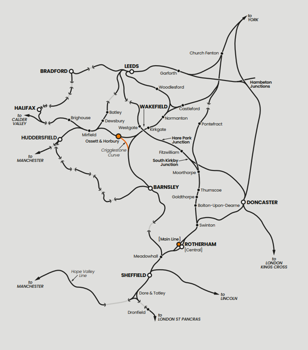 Bradford-Halifax-Barnsley-Sheffield via Crigglestone? Greengauge 21 ...